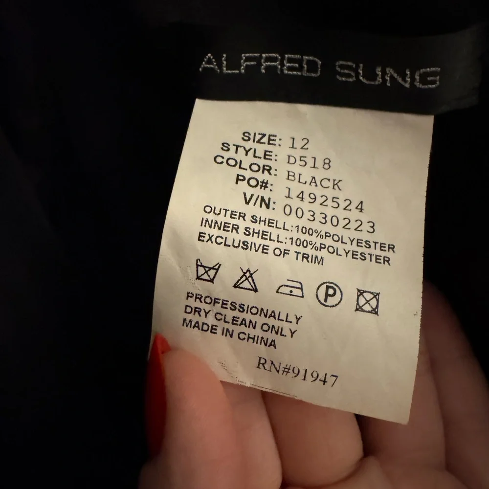 ALFRED SUNG | Dresses | Alfred Sung Classic Black Formal Dress | Poshmark